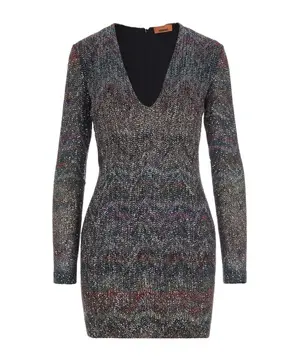 Missoni Zigzag-knit Sequined Mini Dress