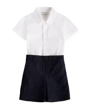 Fendi Ff Jacquard Short And Shirt Set