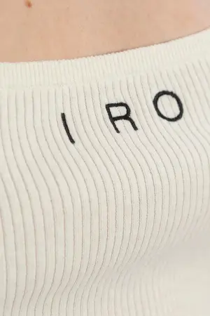 IRO PARIS Sleeveless Square Neck Ribbed Top With Monogram Detail