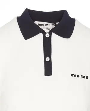 Miu Miu Logo-embroidered Short-sleeved Mini Polo Dress