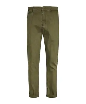 DONDUP Belt Loop Casual Pants With Buttoned Back Pockets - Green