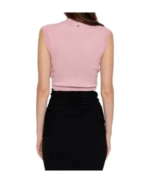 Versace Cut-out Ribbed Crop Top
