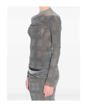 JEAN PAUL GAULTIER Long Sleeve Crew Neck Mesh Top