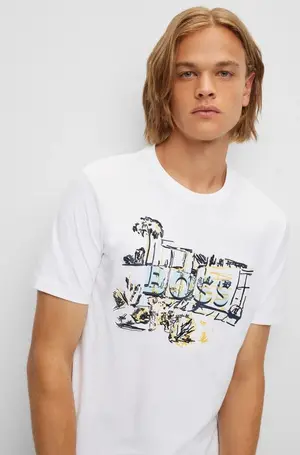 Hugo Boss Illustration-style Logo-print T-shirt