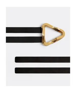 Bottega Veneta Double Strap Belt With Gold Finishing Hardware
