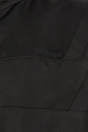 Saint Laurent Zip-up Teddy Jacket With Embroidered Logo