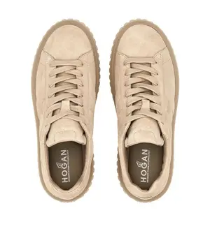 Hogan H-striped Lace-up Sneakers - Light Brown