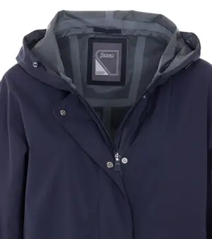 Herno Zip-up High Neck Hooded Jacket - Black