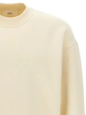 AMI Paris Crewneck Sweatshirt With Logo Patch