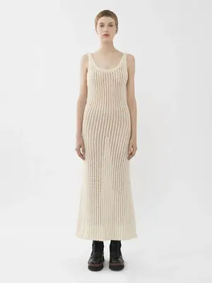 Chloé Sleeveless Maxi Dress In Wool, Cashmere, And Silk Knit