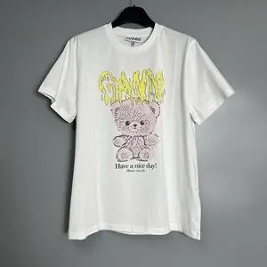 GANNI Logo Printed Crewneck T-shirt