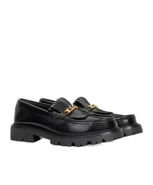 Celine Margaret Chunky Loafers With Triomphe Chain - Black
