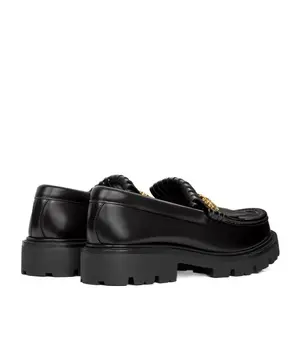 Celine Margaret Chunky Loafers With Triomphe Chain - Black