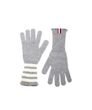 Thom Browne 4-bar Cashmere Gloves - Gray