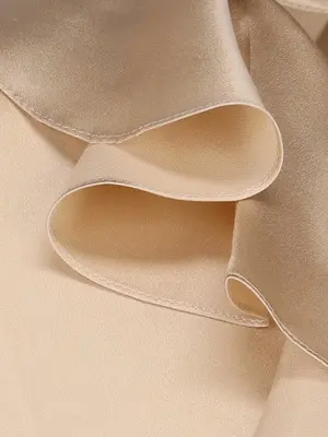 Celine Blouse With Jabot In Satin Crepe