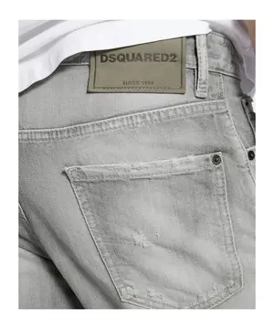 Dsquared2 Distressed Brushed Wash Jeans - Gray