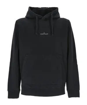 Stone Island Logo Printed Drawstring Hoodie