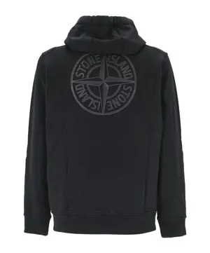 Stone Island Logo Printed Drawstring Hoodie