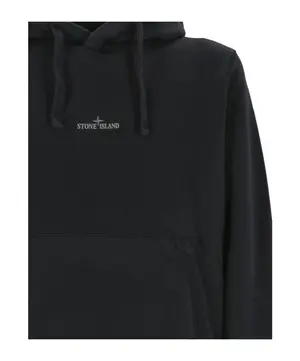 Stone Island Logo Printed Drawstring Hoodie