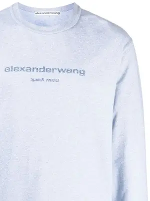 Alexander Wang Puff Logo Long Sleeved T-shirt - Blue