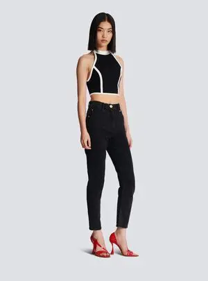 Balmain Two-tone Halterneck Top