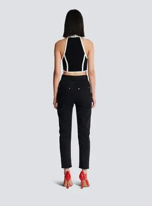 Balmain Two-tone Halterneck Top