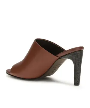 Brunello Cucinelli Embellished Heel Open Toe Sandals