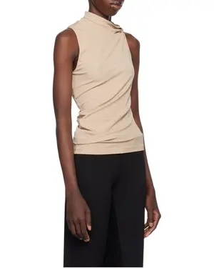 COURREGES Asymmetric Draped Jersey Top