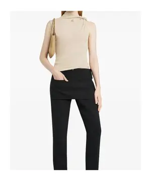 COURREGES Asymmetric Draped Jersey Top