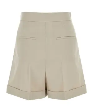 Max Mara Turn-up Pleated Gabardine Shorts
