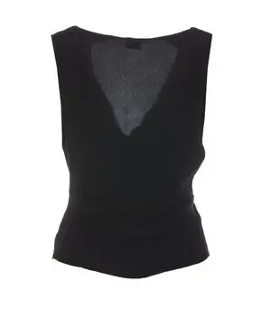 Pinko Sleeveless V-neck Crepe Top