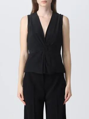 Pinko Sleeveless V-neck Crepe Top
