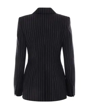 Alexander McQueen Striped Double-breasted Tailored Blazer