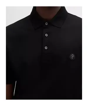 Hugo Boss Double-monogram Patch Polo Shirt - Black