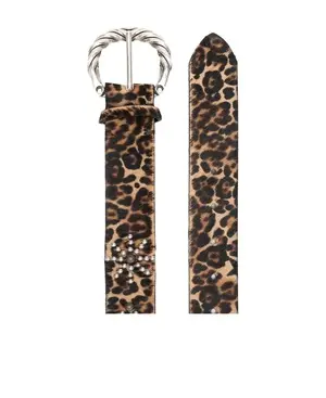 GOLDEN GOOSE Leopard Print Embellished Belt