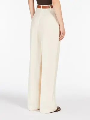 Max Mara Belted Wide Leg Linen Trousers