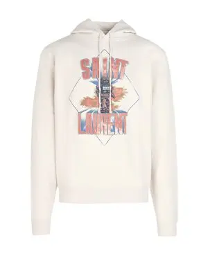 Saint Laurent Printed Hooded Sweater - White