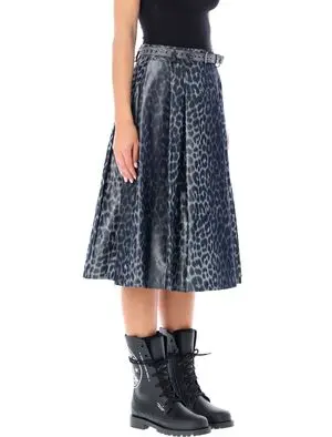 Dior Leopard Print Trumpet Skirt
