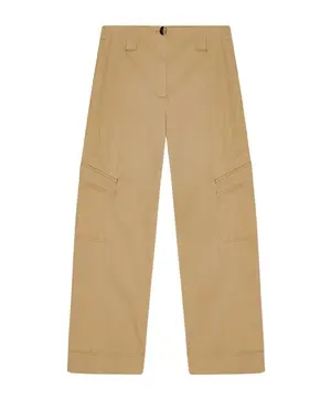 GANNI Mid-waist Cargo Pants With Zipper And Button Closure