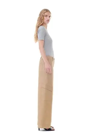 GANNI Mid-waist Cargo Pants With Zipper And Button Closure