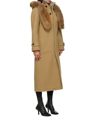 Burberry Faux-fur Trimmed Long-sleeved Duffle Coat