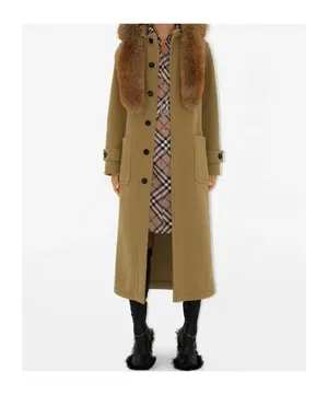 Burberry Faux-fur Trimmed Long-sleeved Duffle Coat