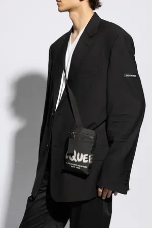 Alexander McQueen Logo Printed Zip-around Phone Holder