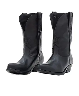 GOLDEN GOOSE Wish Star Low Shiny Boots - Black