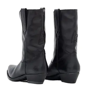 GOLDEN GOOSE Wish Star Low Shiny Boots - Black