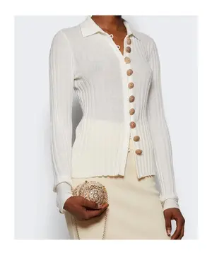 Christopher Esber Button Detail Ribbed Cardigan