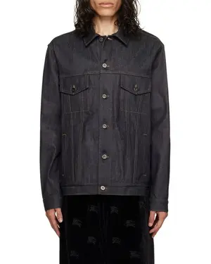 Burberry Logo Patch Denim Jacket - Black