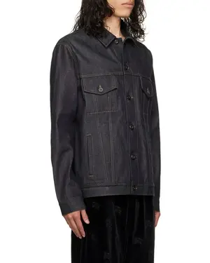 Burberry Logo Patch Denim Jacket - Black