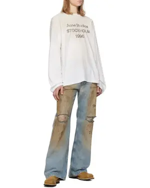 Acne Studios Logo Patch Distressed Jeans