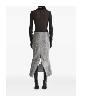 MUGLER High Neck Long Sleeve Top